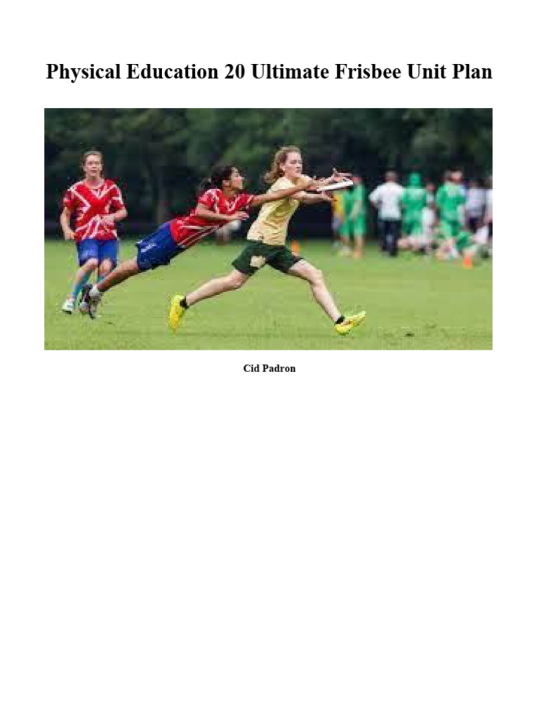Ultimate Frisbee Unit Plan N | PDF