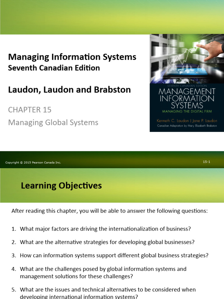 Managing Information Systems Laudon, Laudon and Brabston: Seventh ...