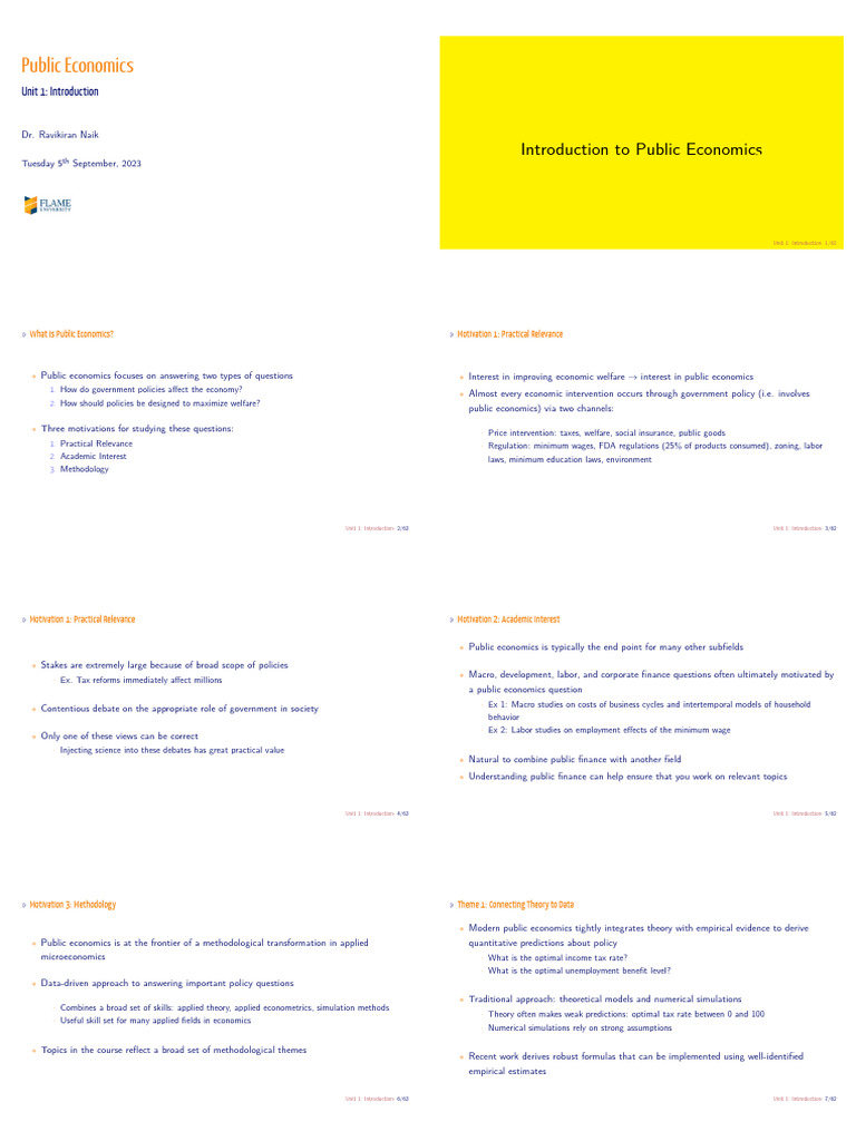 Public Economics - Introduction | PDF | Externality | Economics