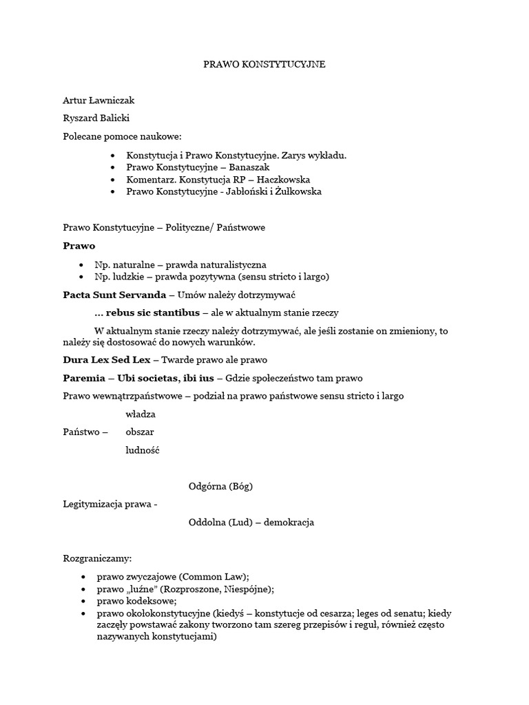 Prawo Konstytucyjne | PDF
