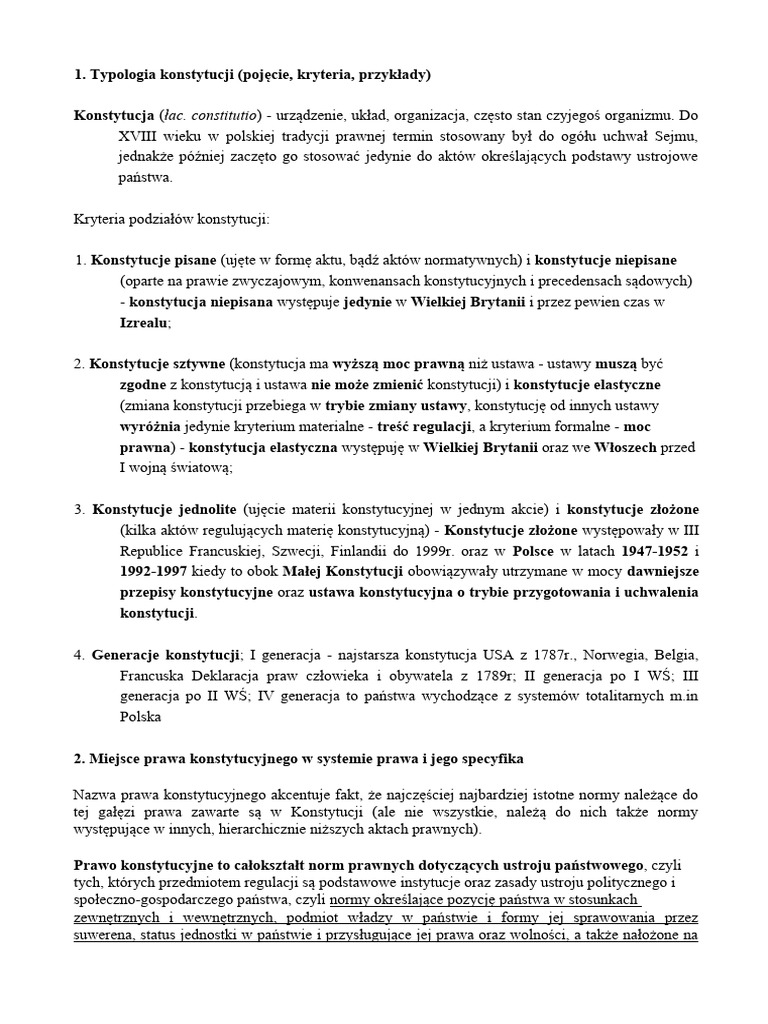 Prawo Konstytucyjne | PDF