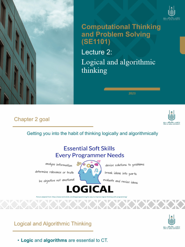 02 - Logical and Algorithmic | PDF | Logic | Argument
