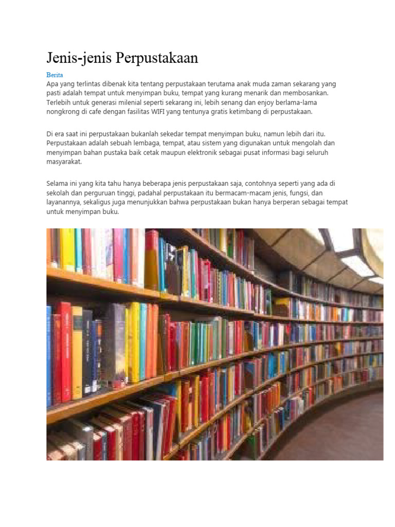 Jenis Perpustakaan | PDF