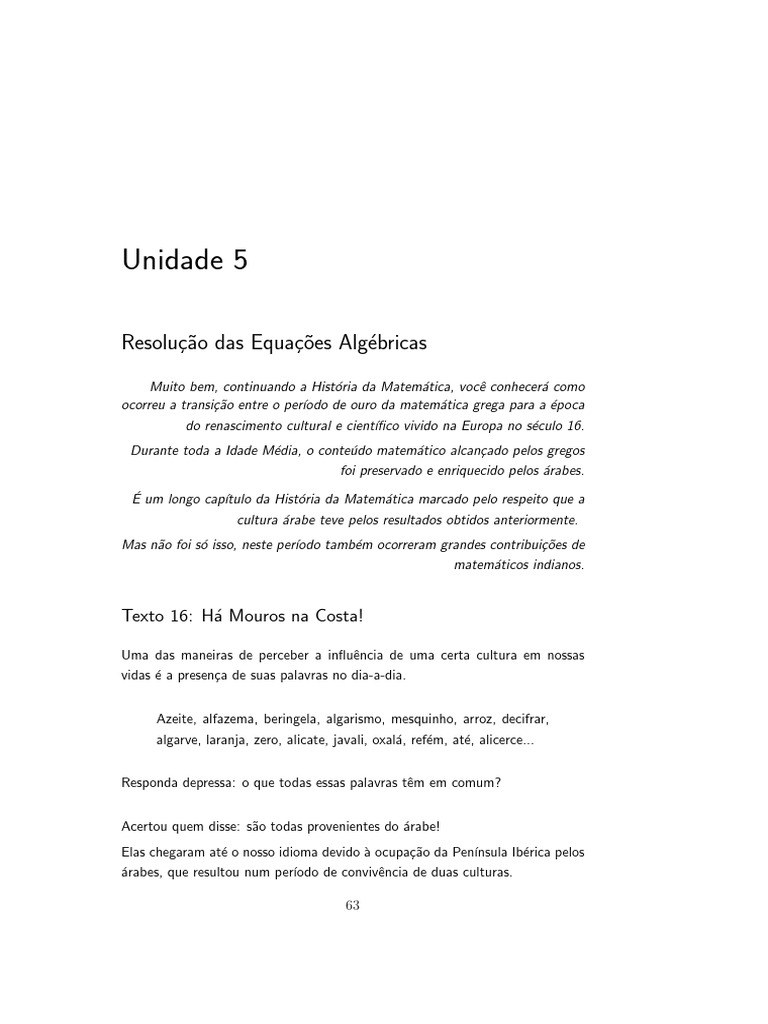 Historia Da Matematica Aula 5 | PDF | Matemática | Equações Historia Da Matematica Aula 5 | PDF | Matemática | Equações