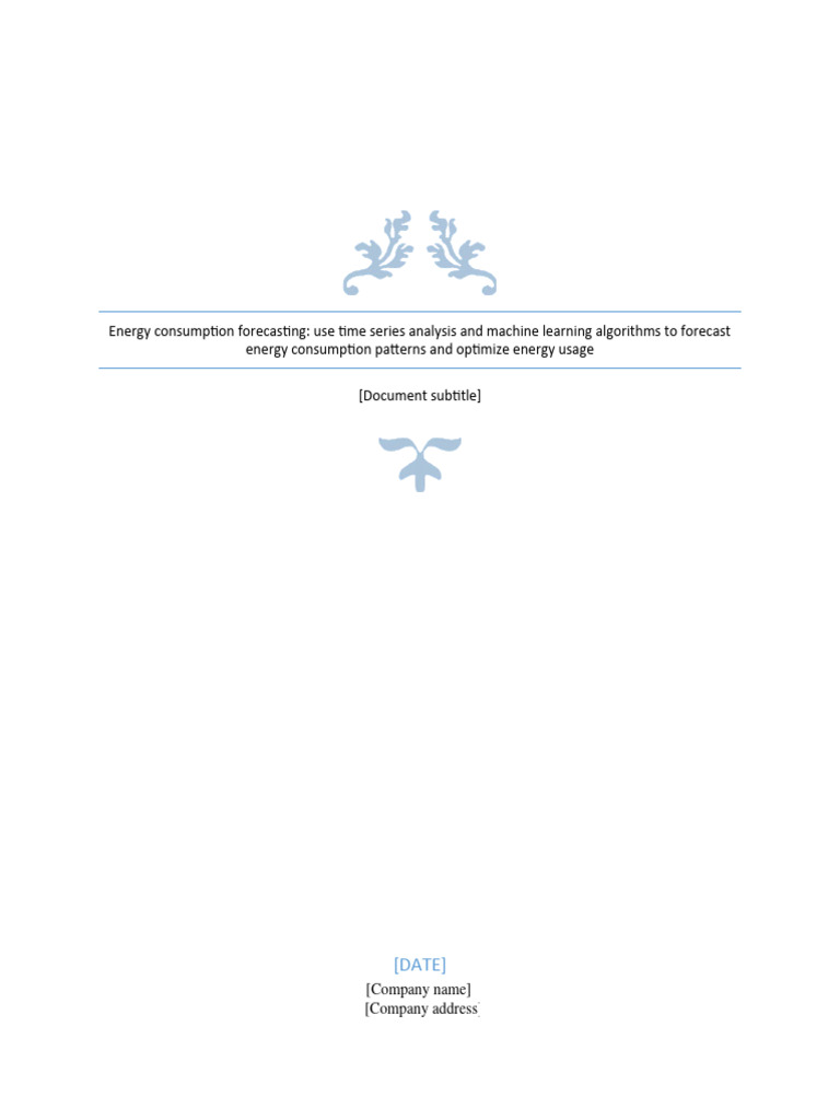 Energy Consumption Forecasting Pdf Statistics Forecasting