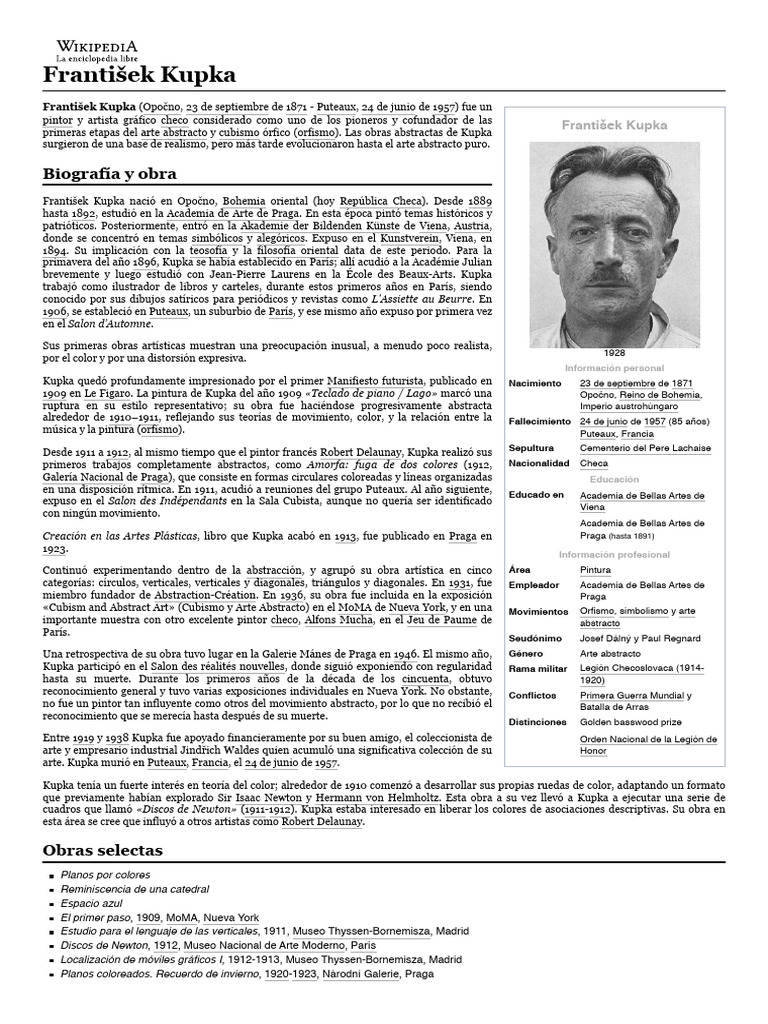 František Kupka - Wikipedia, La Enciclopedia Libre | PDF
