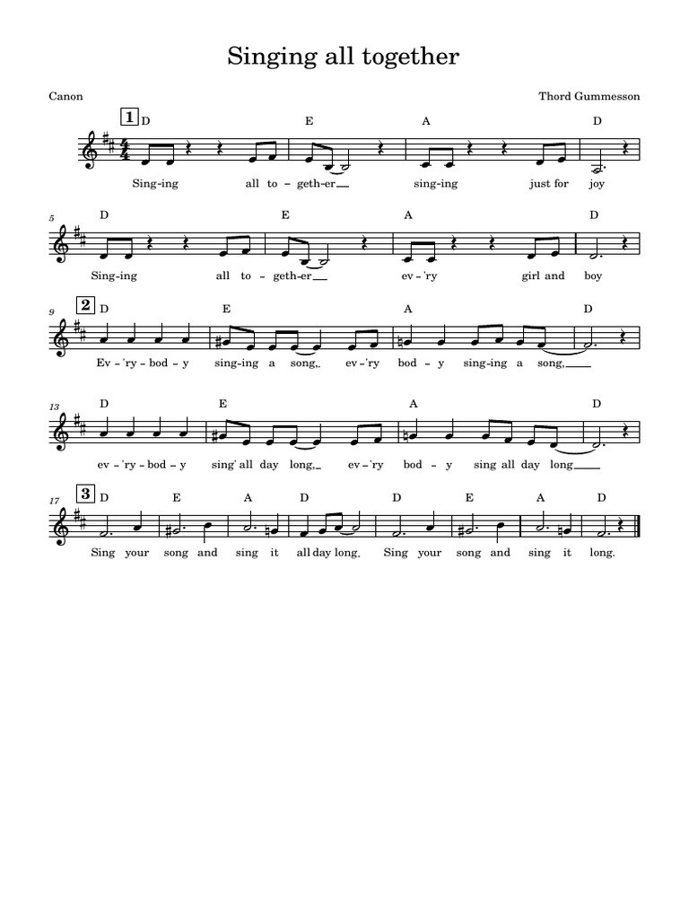Singing All Together | PDF