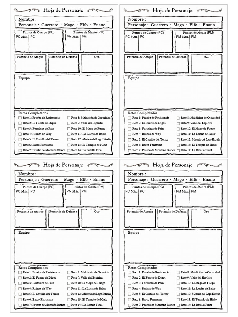 HQ Japanese Character Sheet in Spanish v1.0 by HispaZargon (PRINT ...