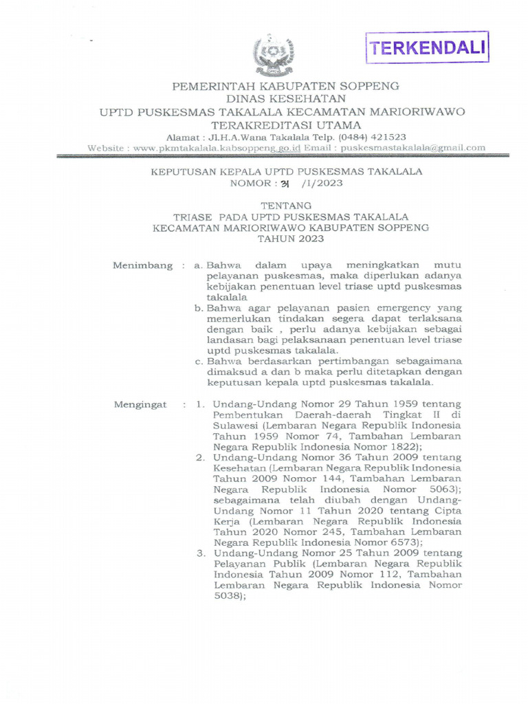 3.3.1.a SK TTG Triase | PDF