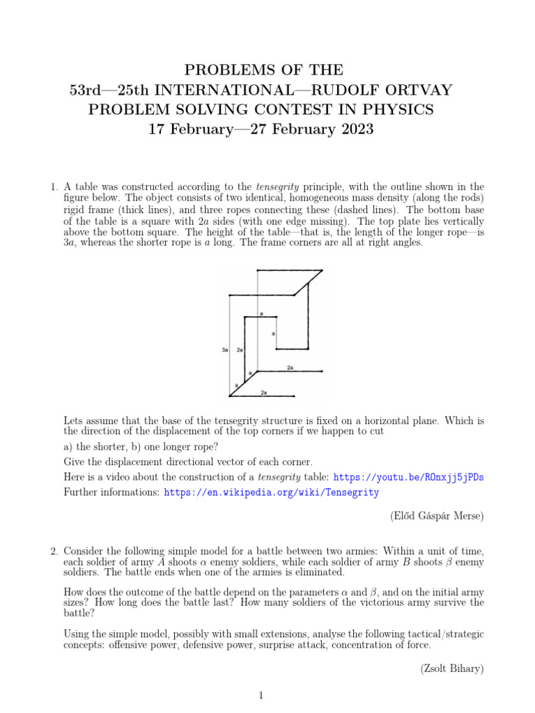 Problems of The 53Rd-25Th International-Rudolf Ortvay Problem Solving ...