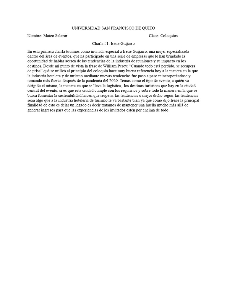 Coloquio - 1 - Irene - Guijarro | PDF