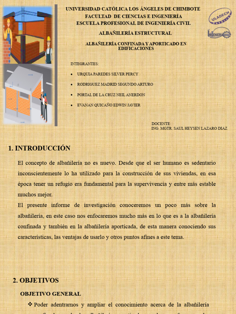 Actividad #3 - Albañilería Estructural - Diapositiva | PDF | Hormigón ...