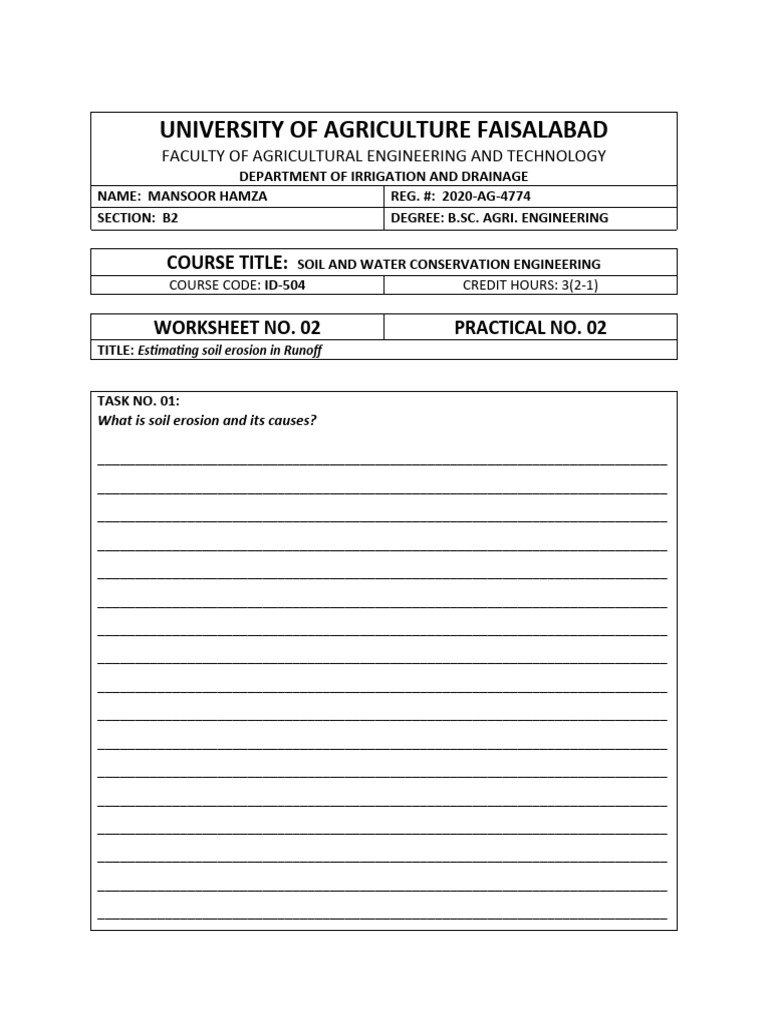 Worksheet#2 | PDF | Environmental Engineering | Hydrology