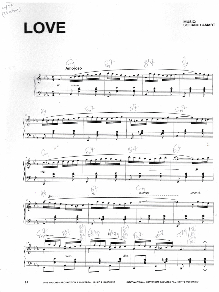 Sofiane Pamart - Love (Piano) - 1 | PDF