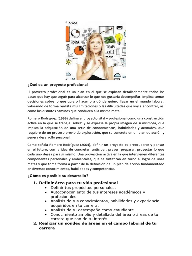 Definición y desarrollo de un proyecto profesional | PDF | Aprendizaje ...