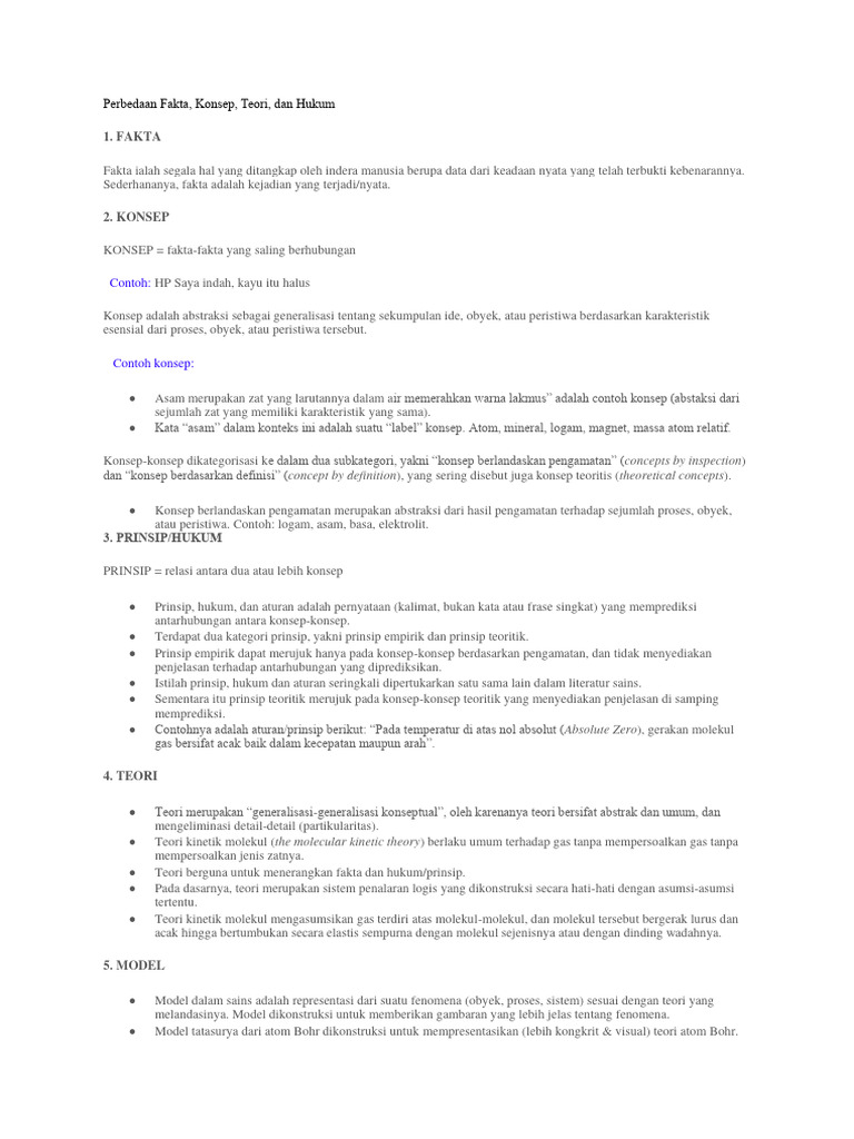 Perbedaan Fakta Konsep Prinsip | PDF | Ilmu Sosial | Sains & Matematika