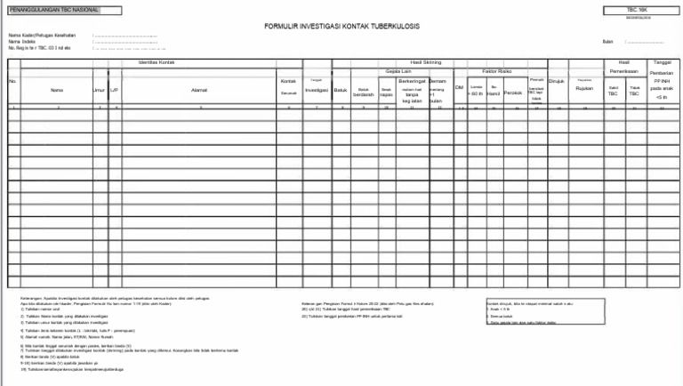 PDF Form 16k Kontak TBC | PDF