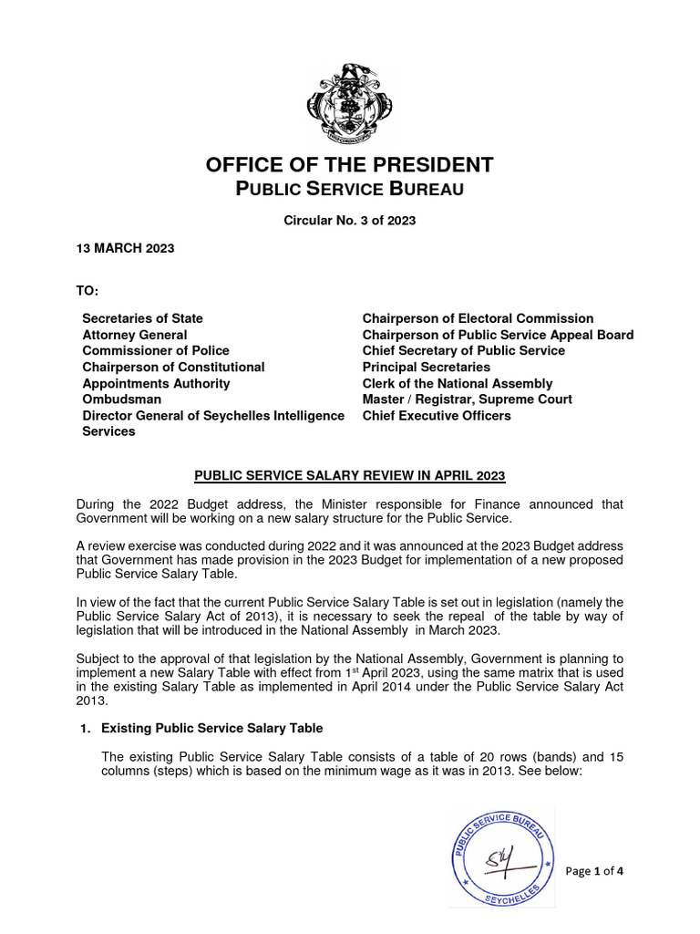 Circular 3 2023 - SALARY REVIEW 2023 | PDF | Salary | Government
