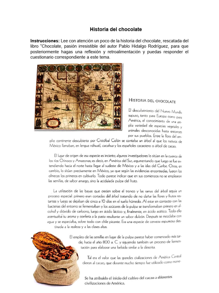 Historia del chocolate para niños | PDF