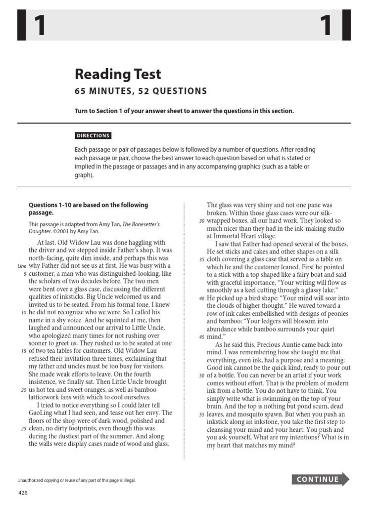 SAT Test 9 Reading and Writing | PDF | Cognitive Science | Neuroscience