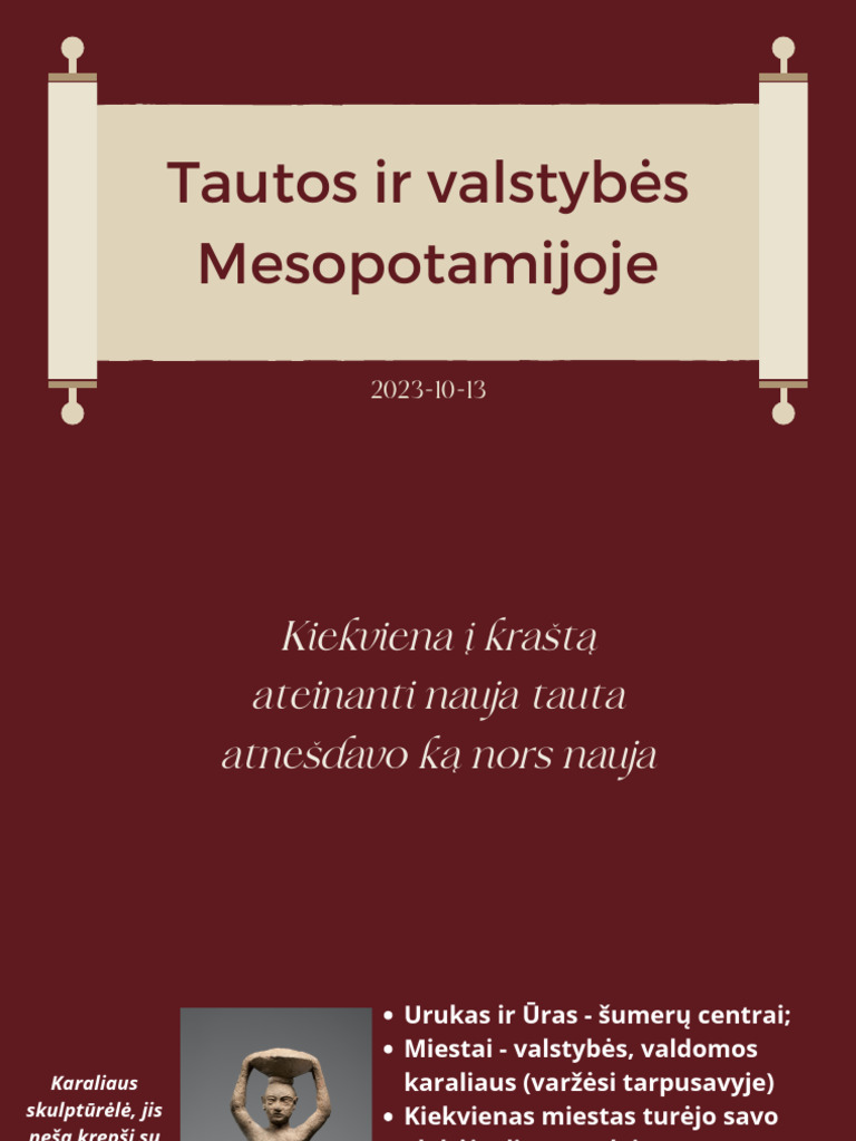 Tautos Ir Valstybes Mesopotamijoje - Septintokams | PDF