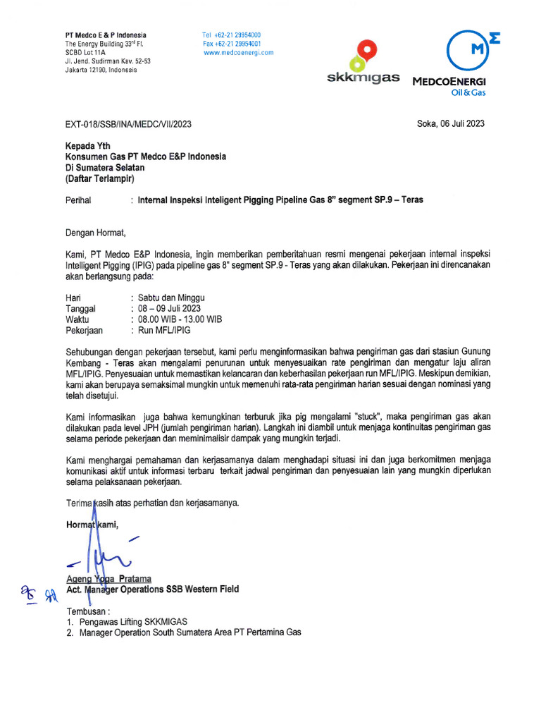 EXT-018.SSB - INA.MEDC - VII.2023 - Surat Pemberitahuan IPIG SP9-Teras ...