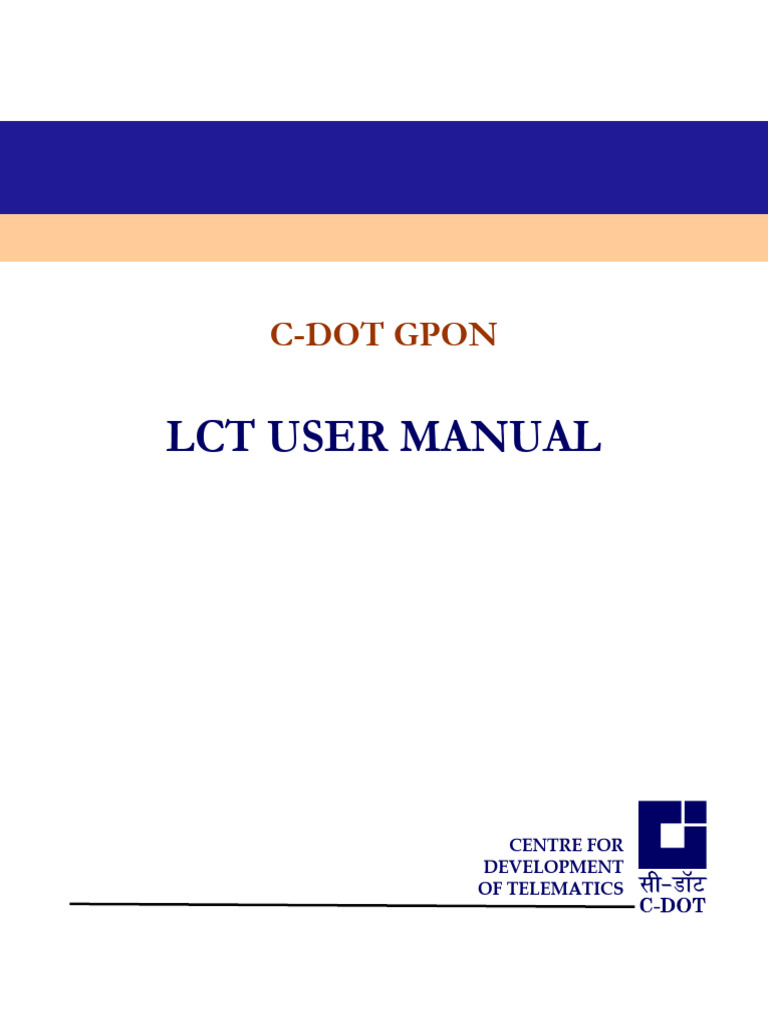 GPON LCT User Manual I02 | PDF | Ip Address | Computer Network