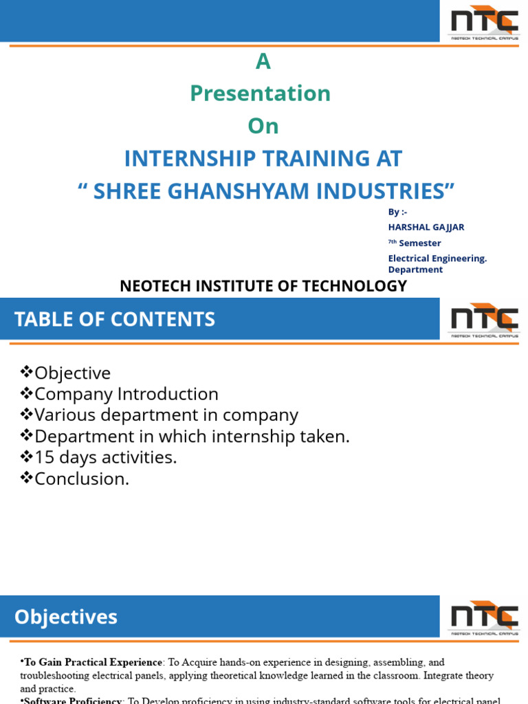 7th Sem INTERNSHIP | PDF | Electrical Wiring | Engineering
