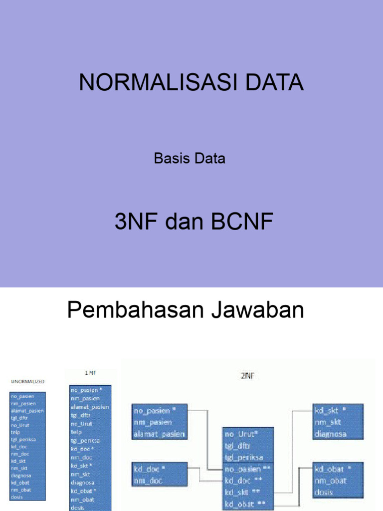 SBD - Pertemuan - 9 - Normalisasi 3NF BCNF | PDF