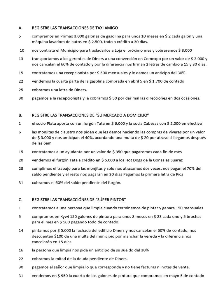 32 Ejercicios de Libro Diario | PDF