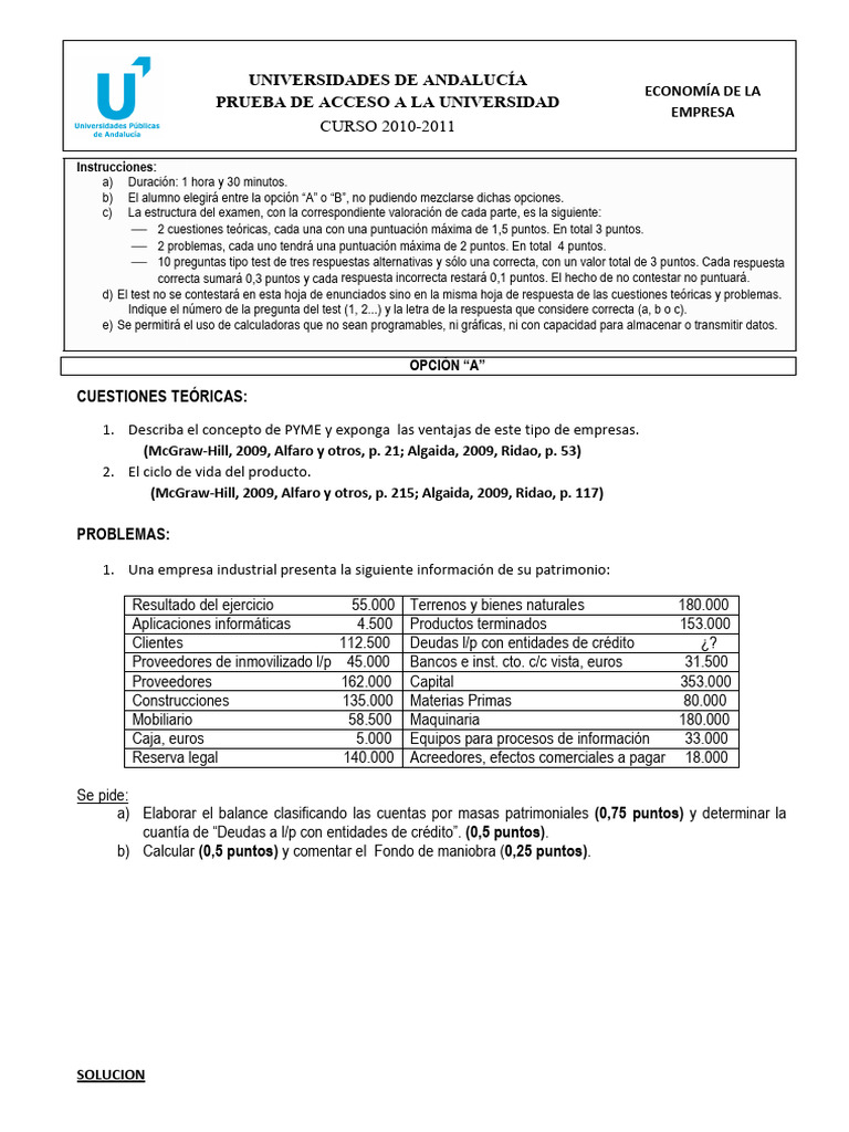 233A-Solucion Modelo 06 Andalucia 1011 Economia | PDF