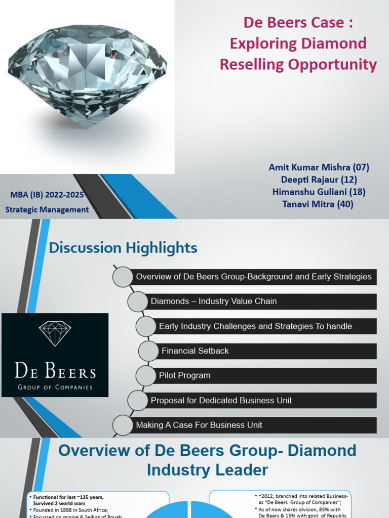De Beers Diamond Reselling Strategy | PDF