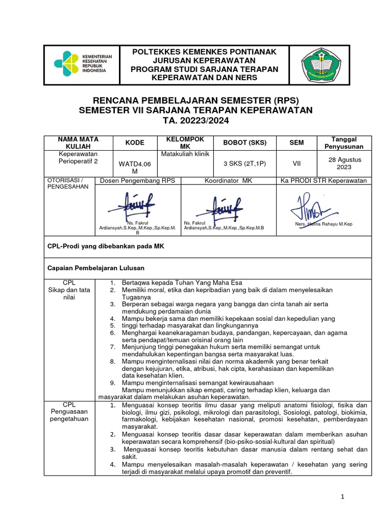 Rps Perioperatif 2 2023 2024 FIX | PDF