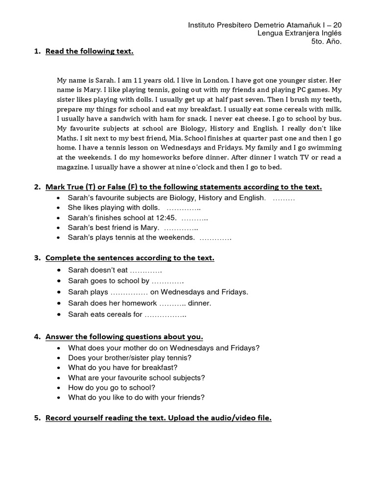 (Template) Reading Practice | PDF