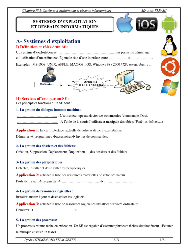 CH3 - Systèmes D'exploitation Et Réseaux Informatiques | PDF | Système d'exploitation ...