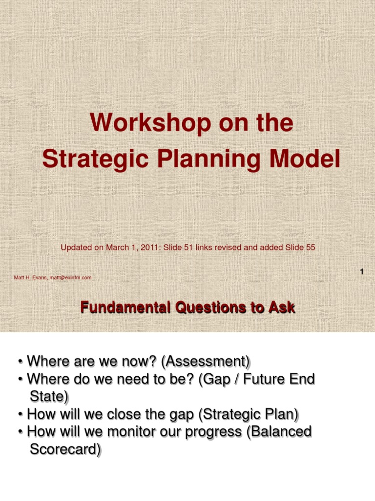 Strategic Planning Model | PDF | Strategic Planning | Swot Analysis