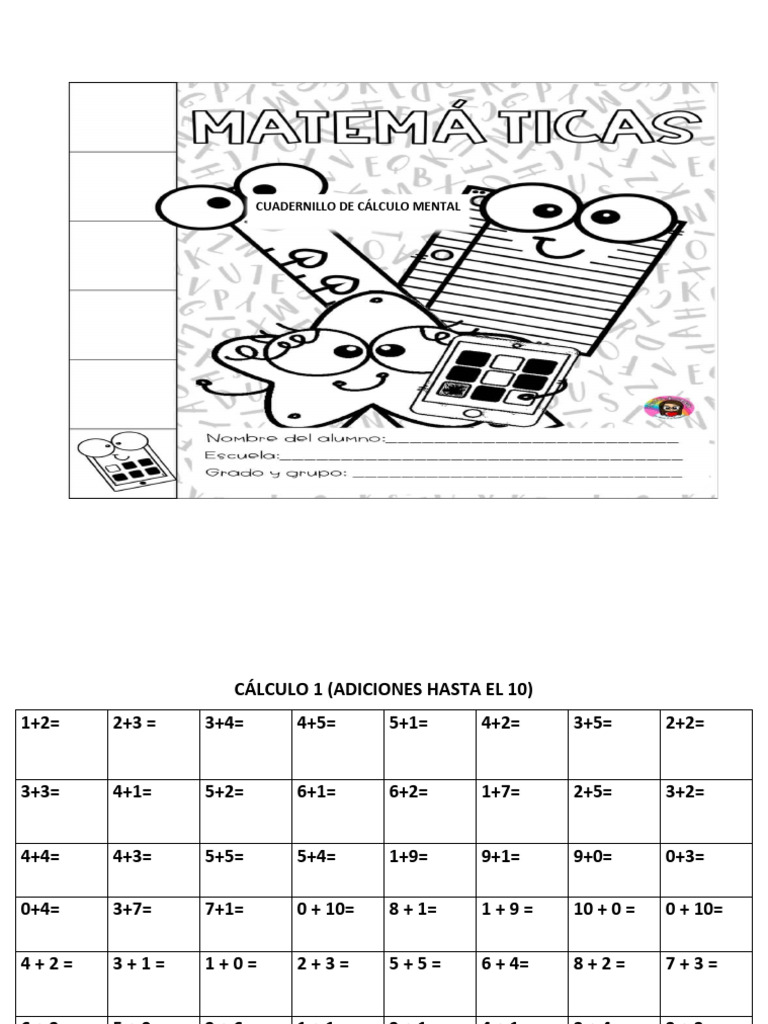 CUADERNILLO DE CÁLCULO MENTAL | PDF