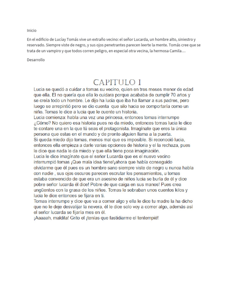 Resumen de Libro El Vampiro Vegetariano | PDF