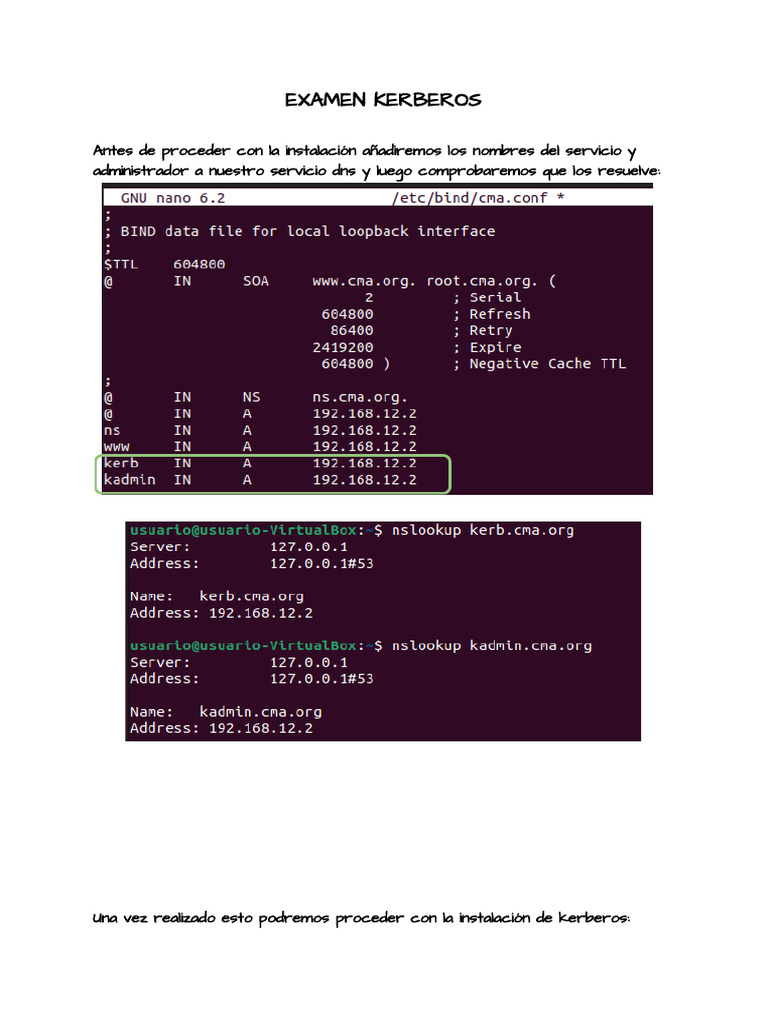 Examen Kerberos | PDF