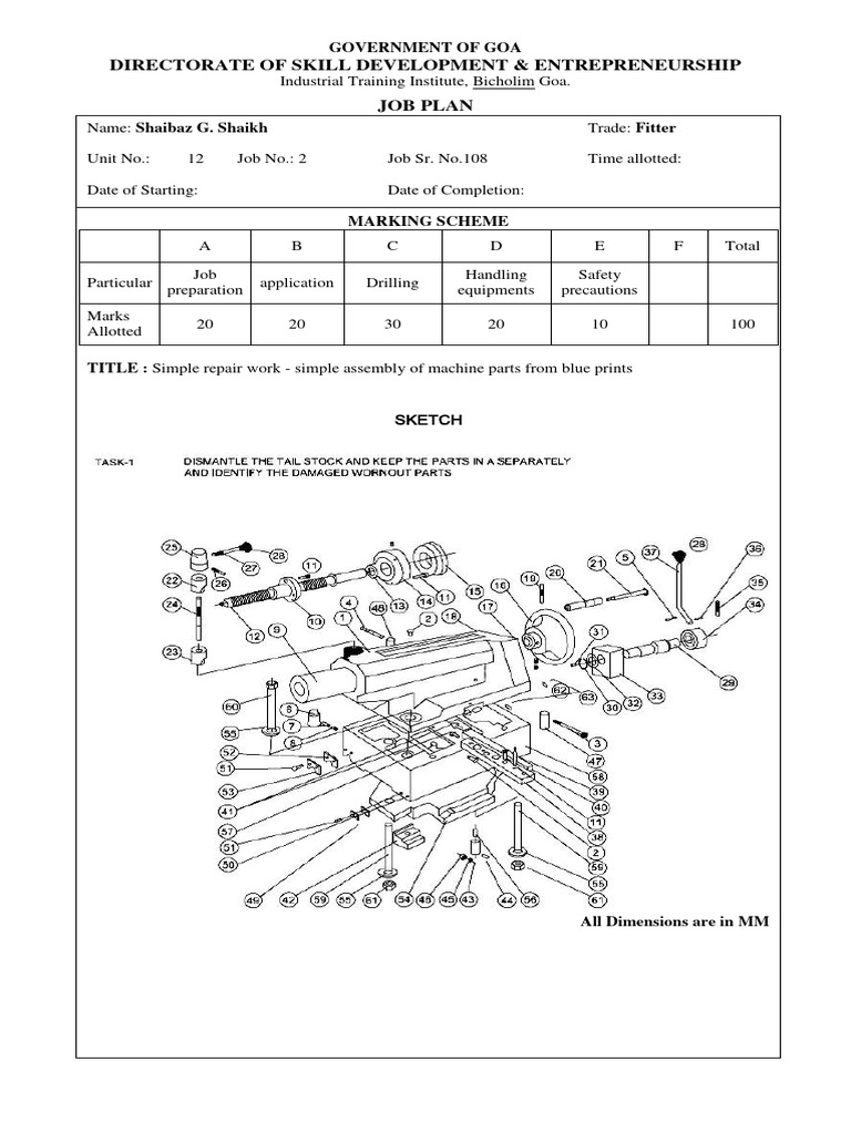 Job Plan 108 | PDF | Machinist | Screw