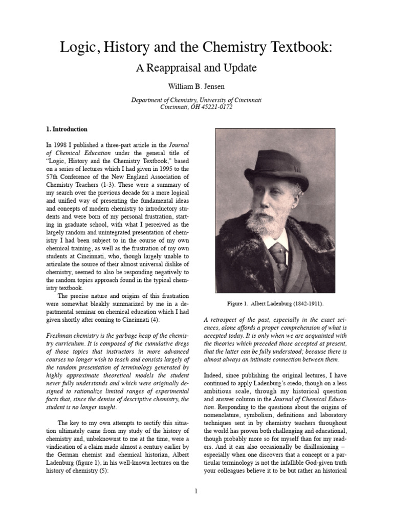 Logic, History and The Chemistry Textbook IV | PDF