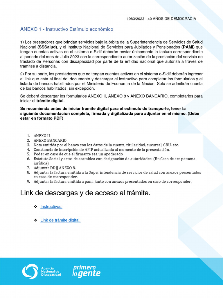 ANEXO 1 - Instructivo Estimulo Economico 2023 | PDF