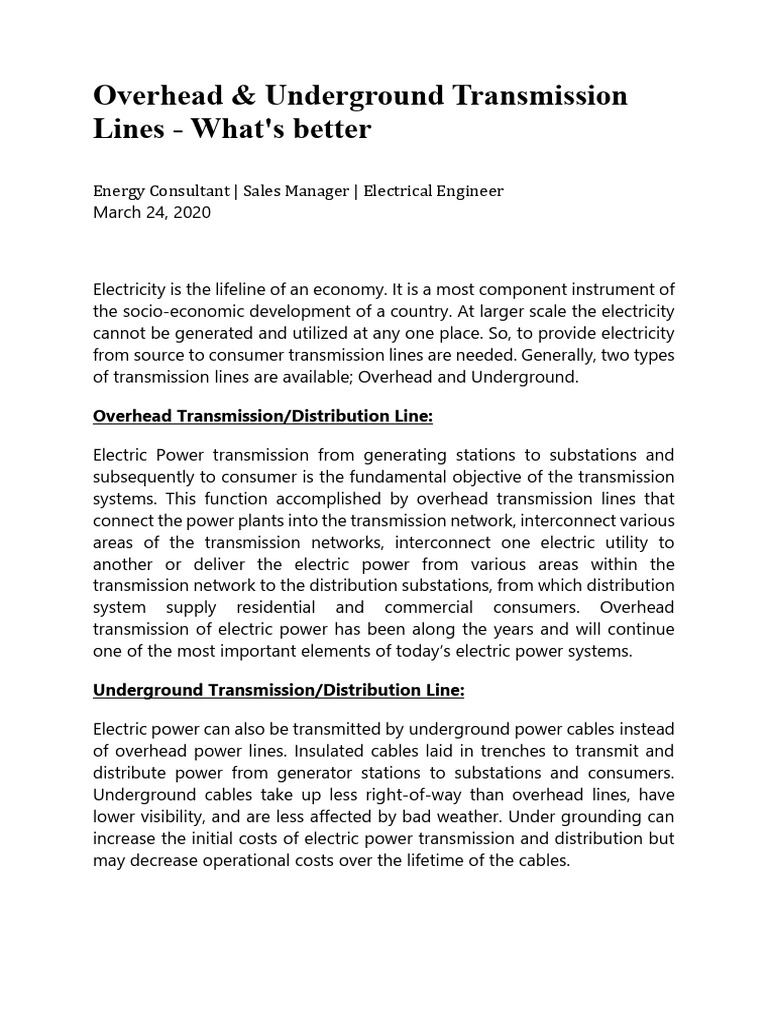 Overhead Vs UGT | PDF