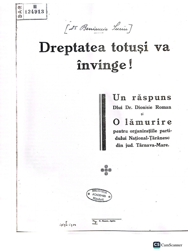 Partidul National Taranesc - Dreptatea Totusi Va Invinge | PDF