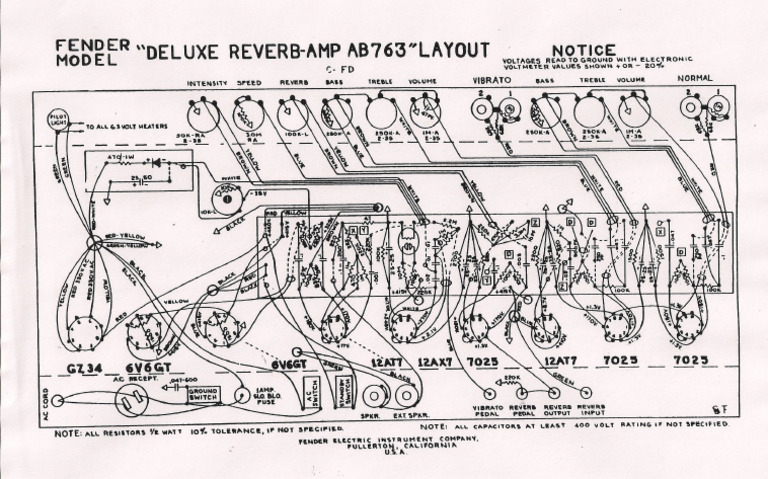 Deluxe Reverb AB763 Layout | PDF