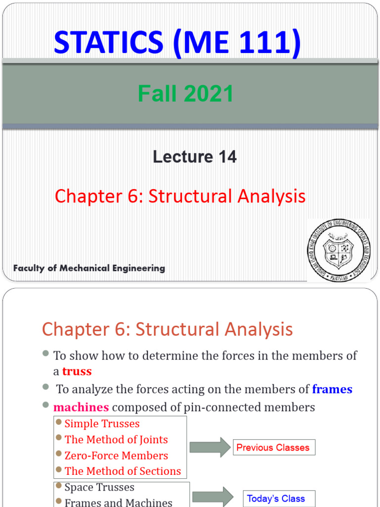 Lecture 14 | PDF | Truss | Structural Analysis