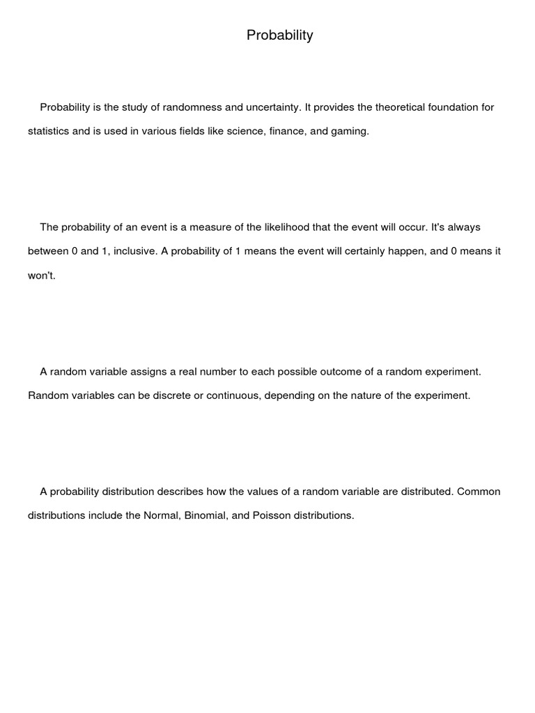 Probability Notes | PDF