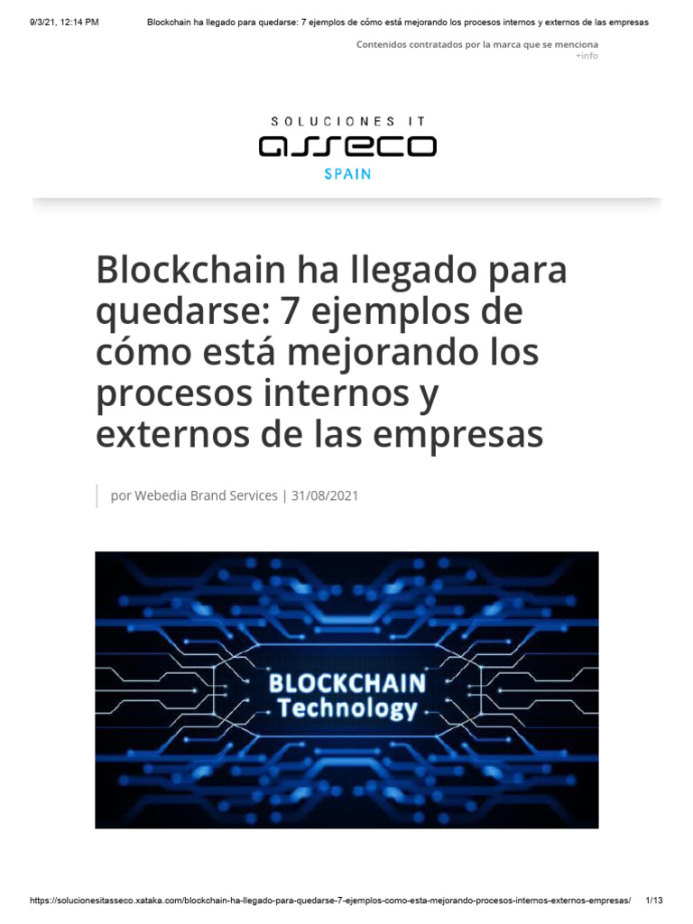 Blockchain Ha Llegado para Quedarse - 7 Ejemplos de Cómo Está Mejorando ...