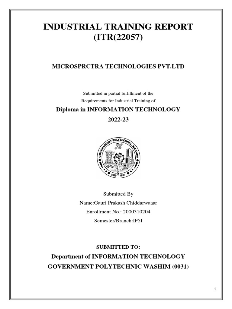 ITR Report | PDF | Artificial Intelligence | Intelligence (AI) & Semantics