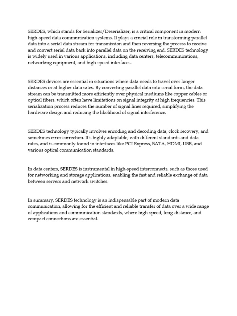 SERDES | PDF SERDES | PDF